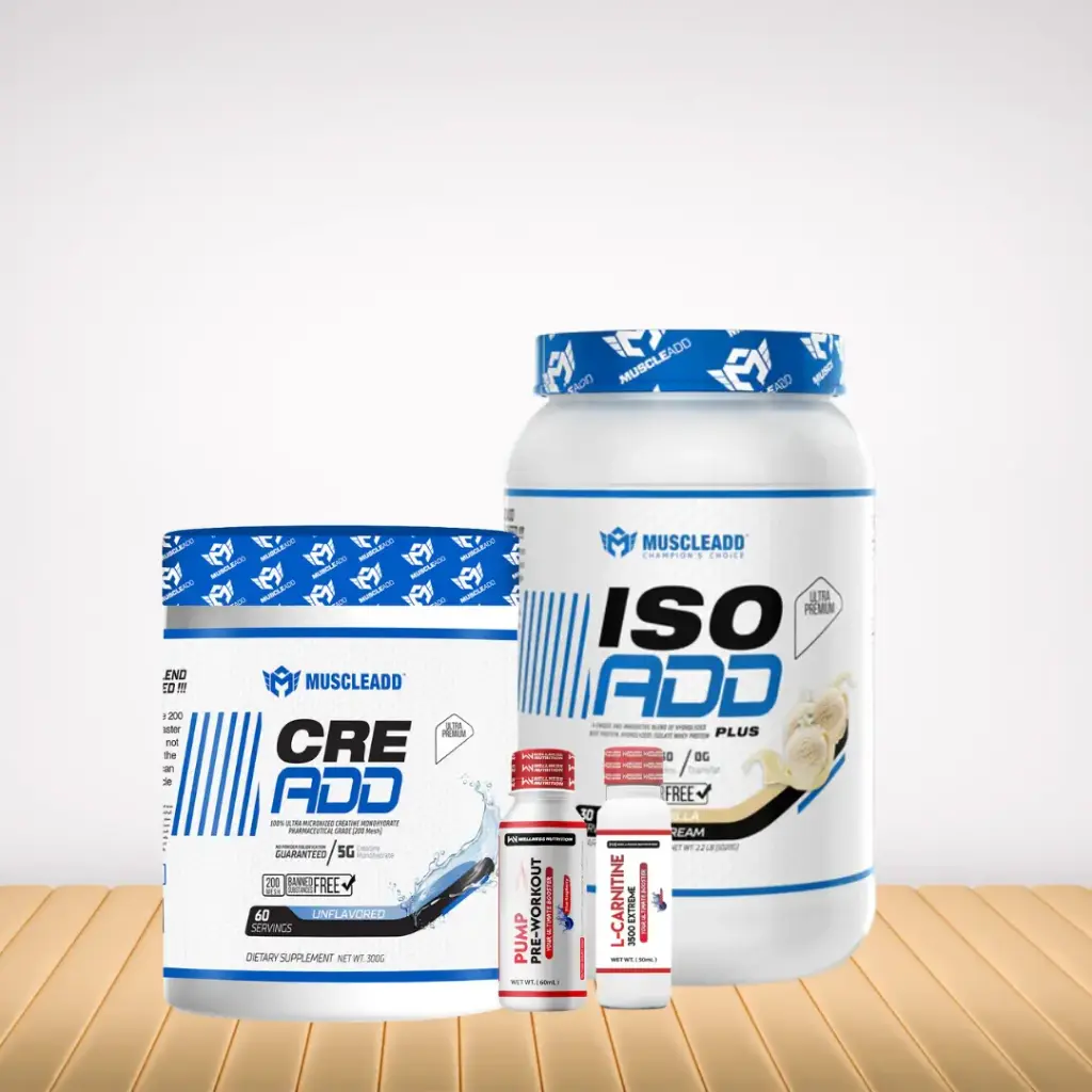 Muscle Add Cre Add 60Serv +Muscle Add Iso Add Plus -30Serv+Wellness Pre ...